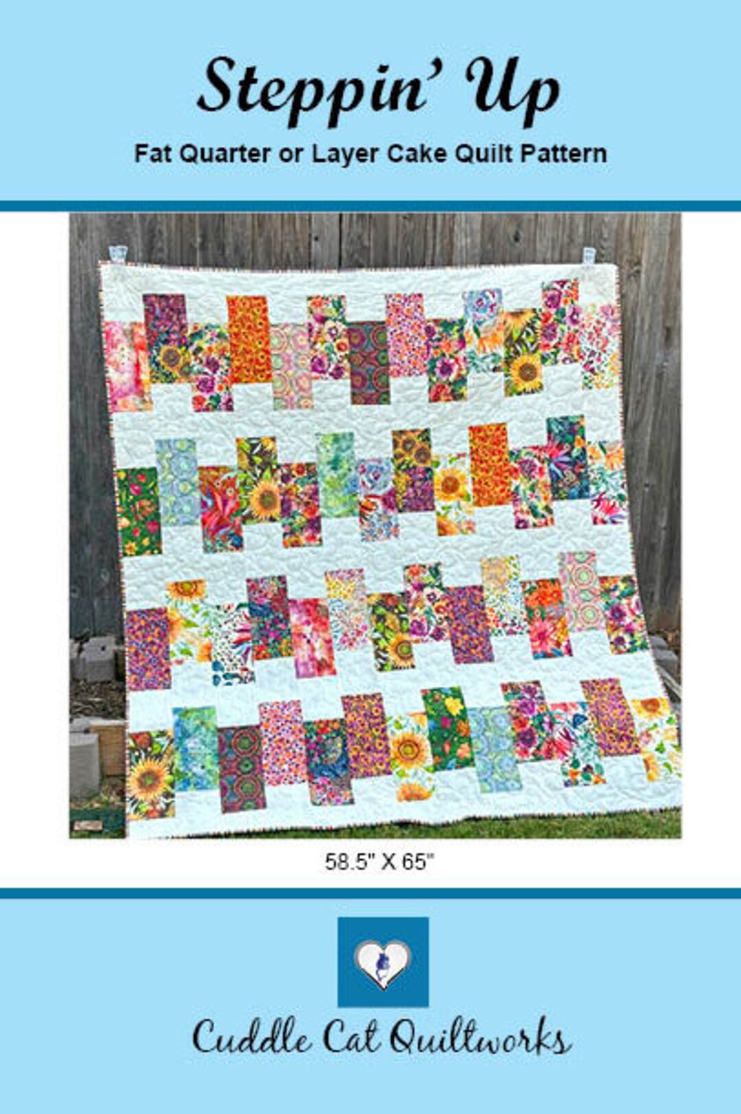 Steppin' up Quilt Pattern Printed Version - Cuddle Cat Quiltworks CCQ086, Fat Quarter or Layer ...