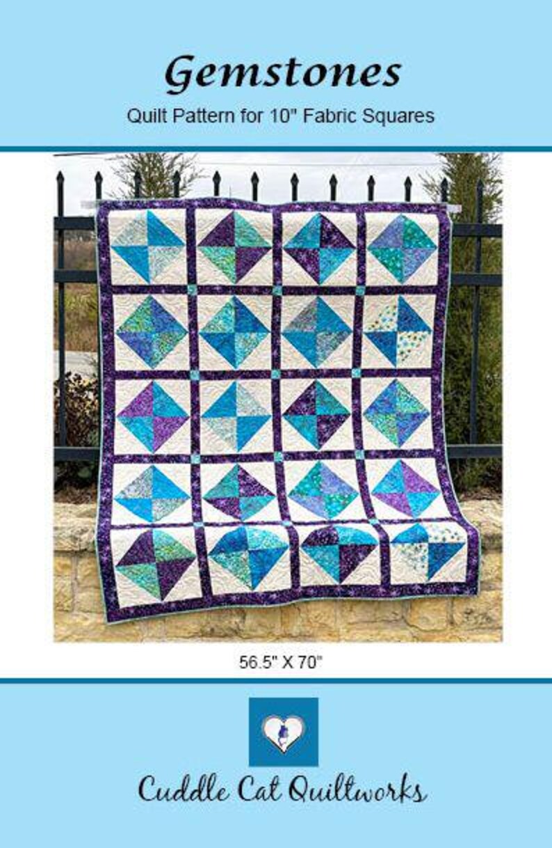 Gemstones Quilt Pattern PDF Version - Cuddle Cat Quiltworks CCQ093 ...