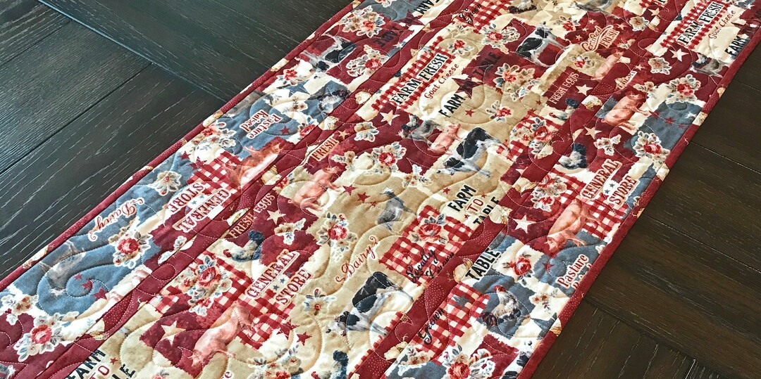 Farmhouse Themed Table Runner Country Kitchen Table Runner - Etsy