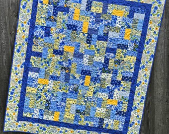 Blue Yellow Quilt - Etsy