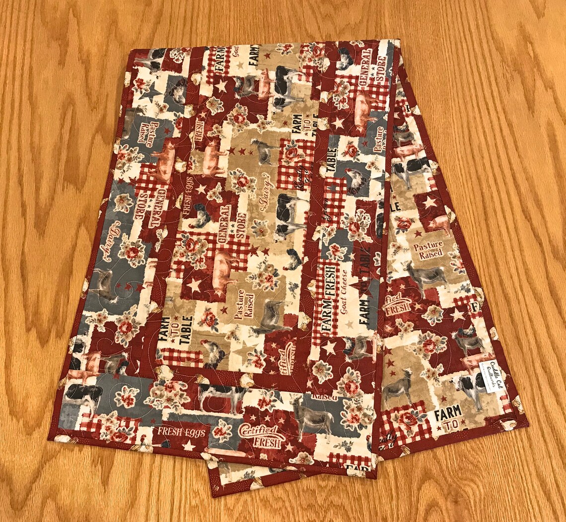 Farmhouse Themed Table Runner Country Kitchen Table Runner | Etsy