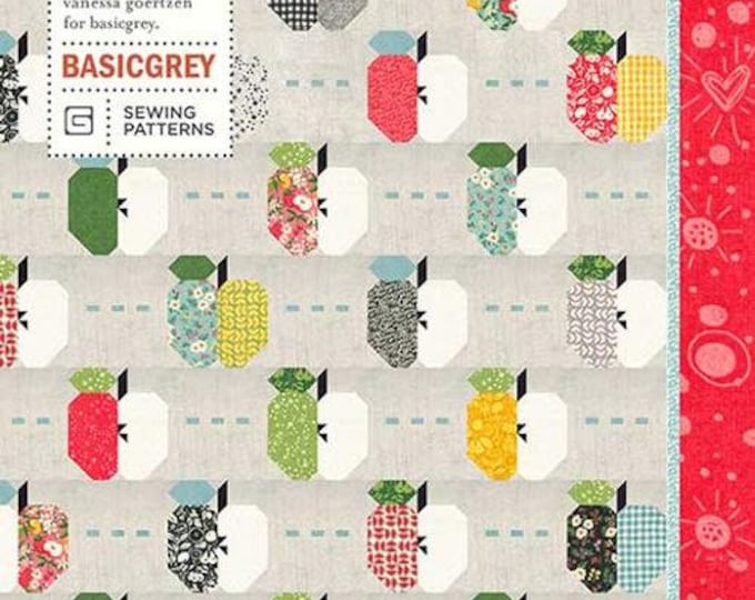 Apple Dandy Quilt Pattern by Basicgrey BGPAT068, Layer Cake Friendly Apple Themed Quilt Pattern ...