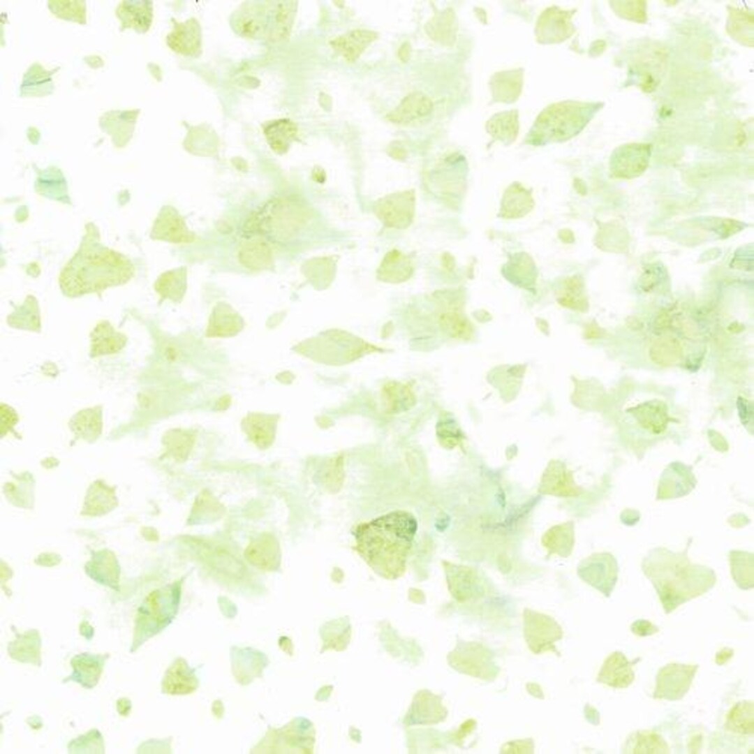 Island Batik Blowing Leaves Green Mint Batik Fabric 422306600, Light ...
