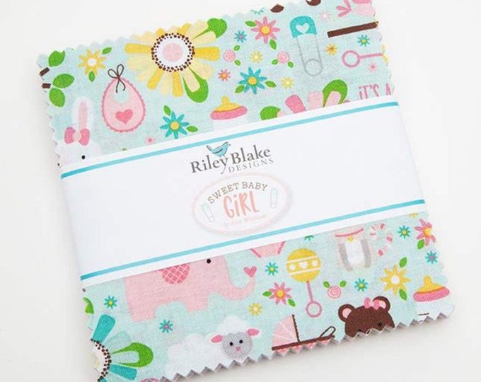 Sweet Baby Girl 5" Stacker Charm Pack - Riley Blake Designs 5-8190-42 ...