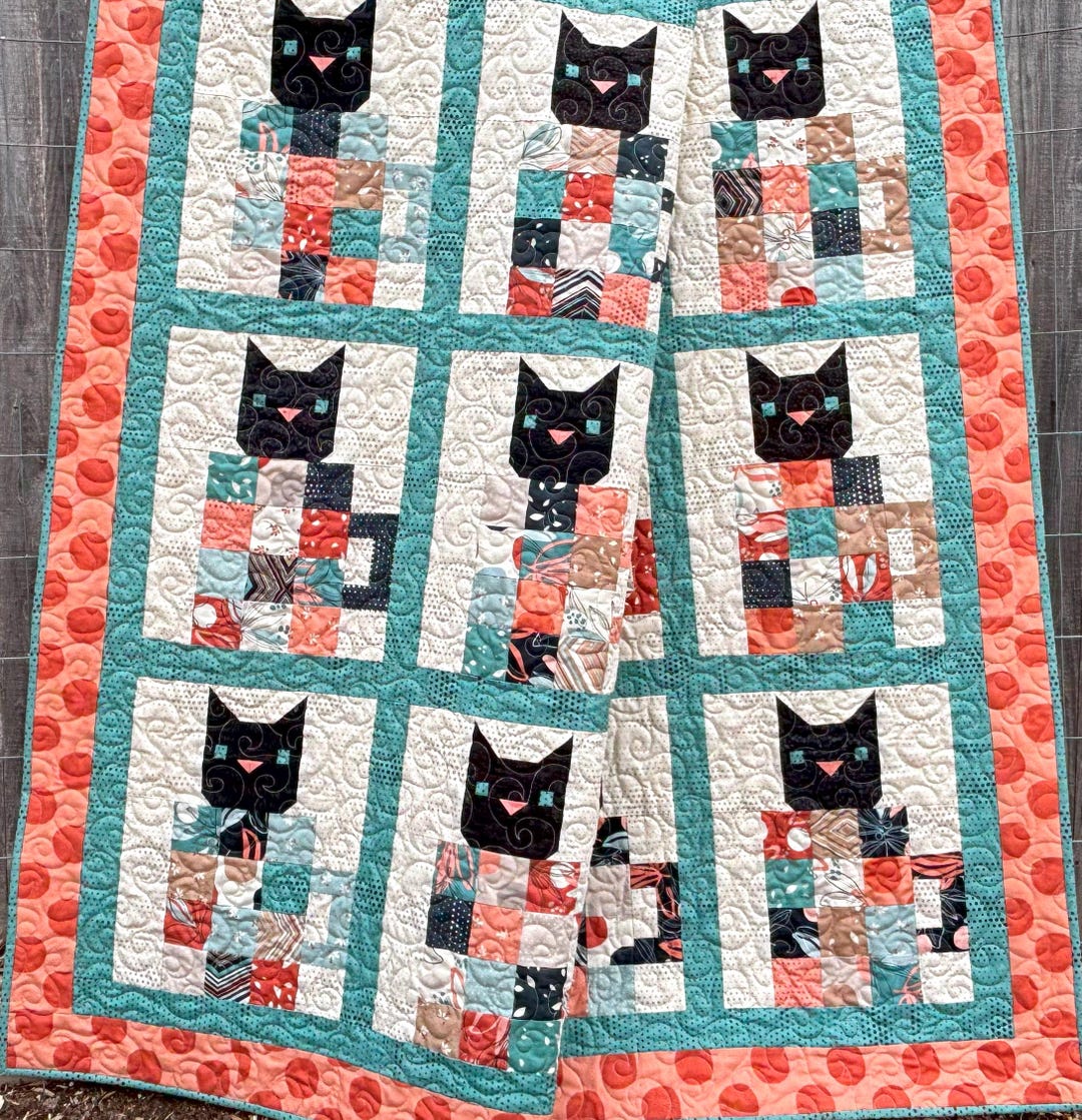Coffee Cats Quilt Pattern PDF Version - Cuddle Cat Quiltworks CCQ088 ...