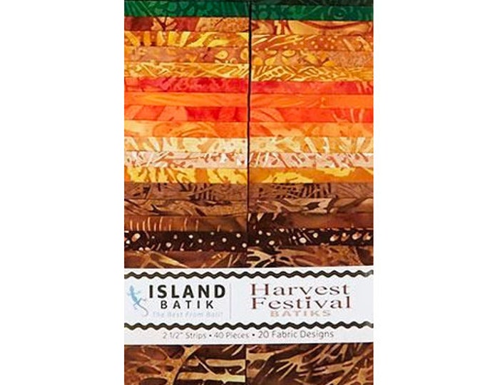 Island Batik Harvest Festival Strip Pack, 40 2 1/2" Pre Cut Fabric ...