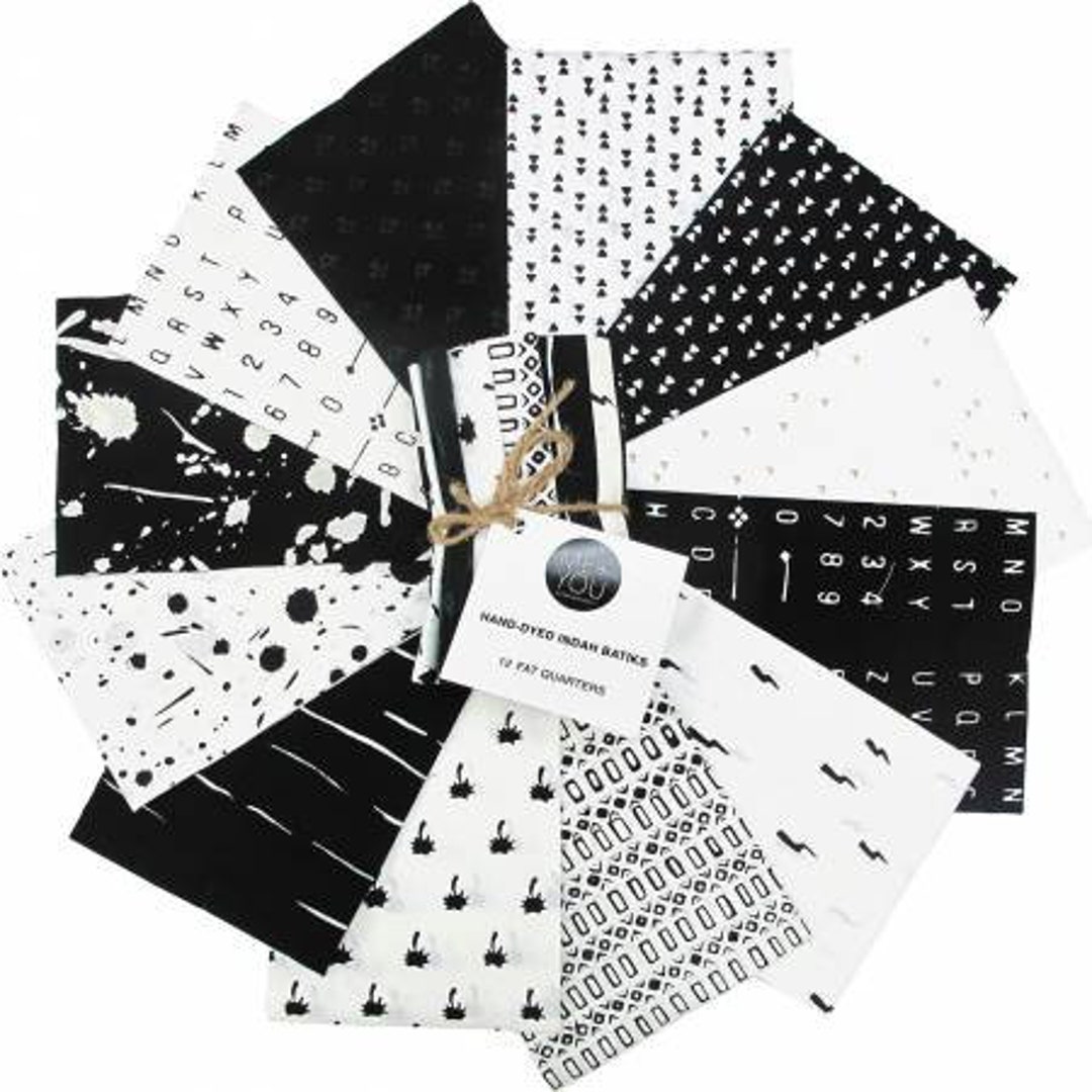 Black and White Oreo Indah Batik Fat Quarter Bundle 12pc - Etsy