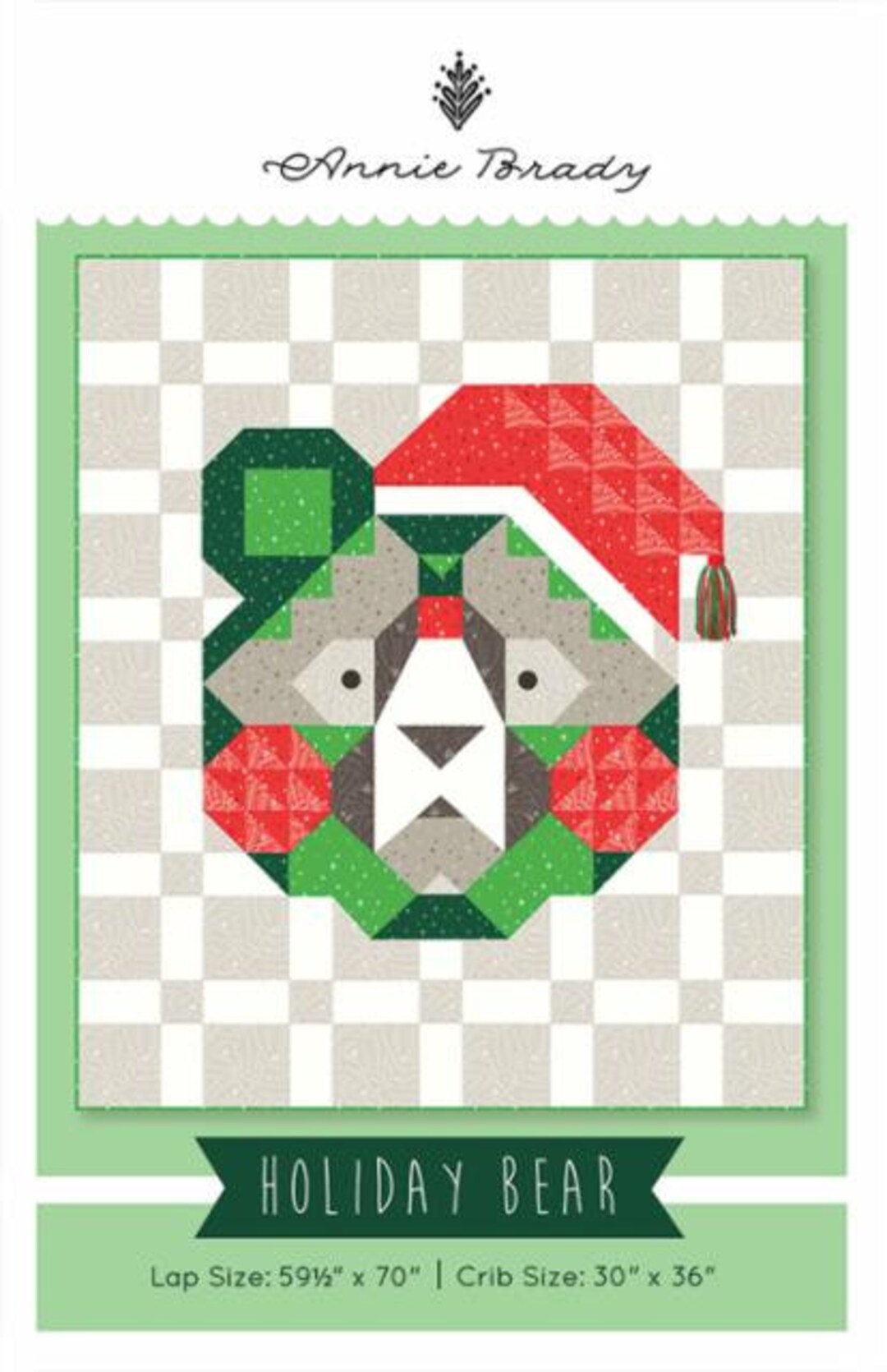 Holiday Bear Quilt Pattern - Annie Brady ABQ006, Easy Christmas Bear Quilt Pattern, Animal ...