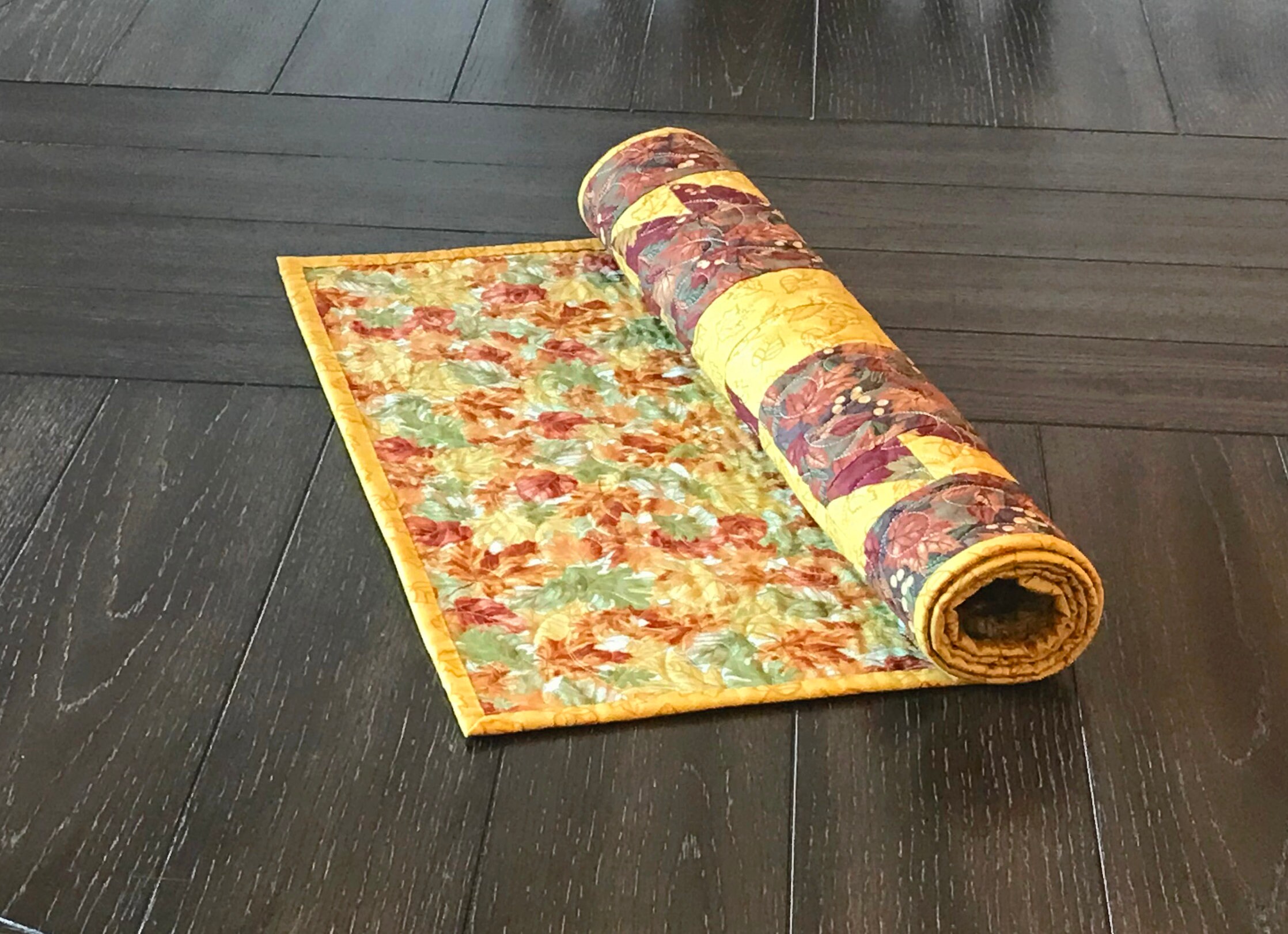 Fall Leaves Table Runner Fall Colors Table Runner Quilted - Etsy