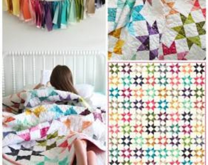 Star Bloom Quilt Pattern - Basicgrey PAT034, Modern Star Strip Quilt ...