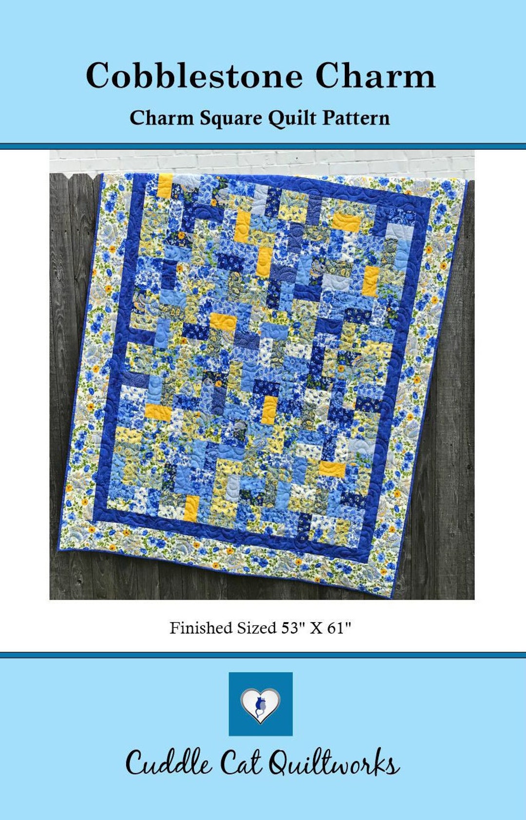Cobblestone Charm Quilt Pattern Printed Version - Cuddle Cat Quiltworks ...