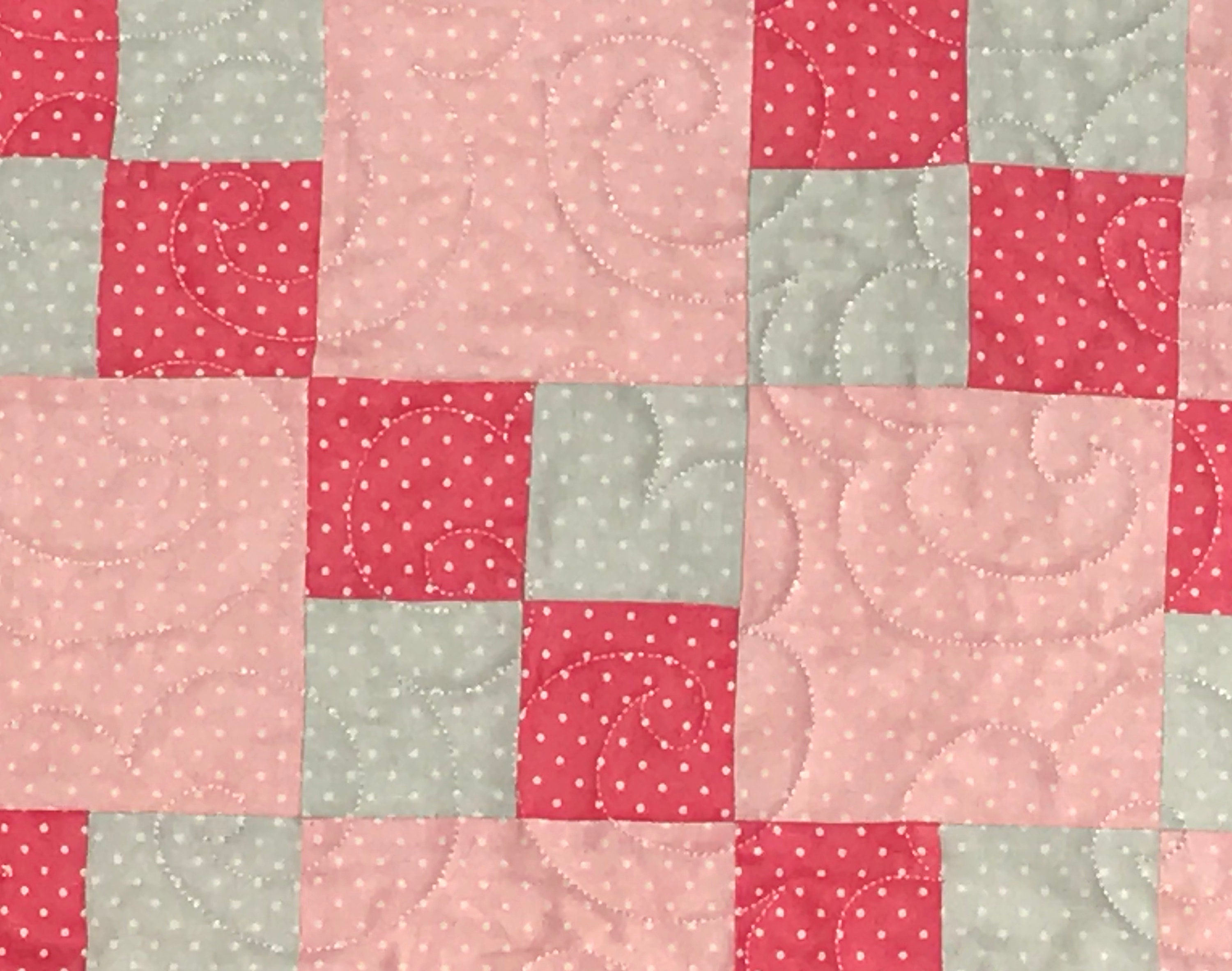 Pink and Gray Patchwork Baby or Toddler Quilt Baby Girl | Etsy