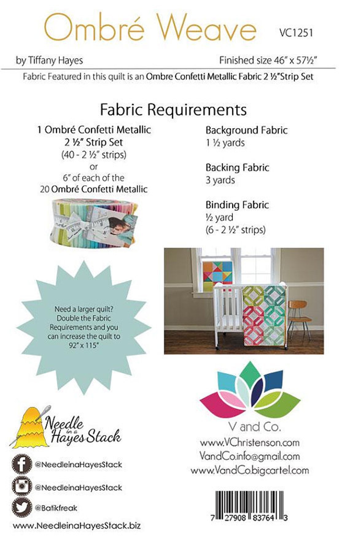 Ombre Weave Quilt Pattern V and Co VC1251 Modern Quilt | Etsy