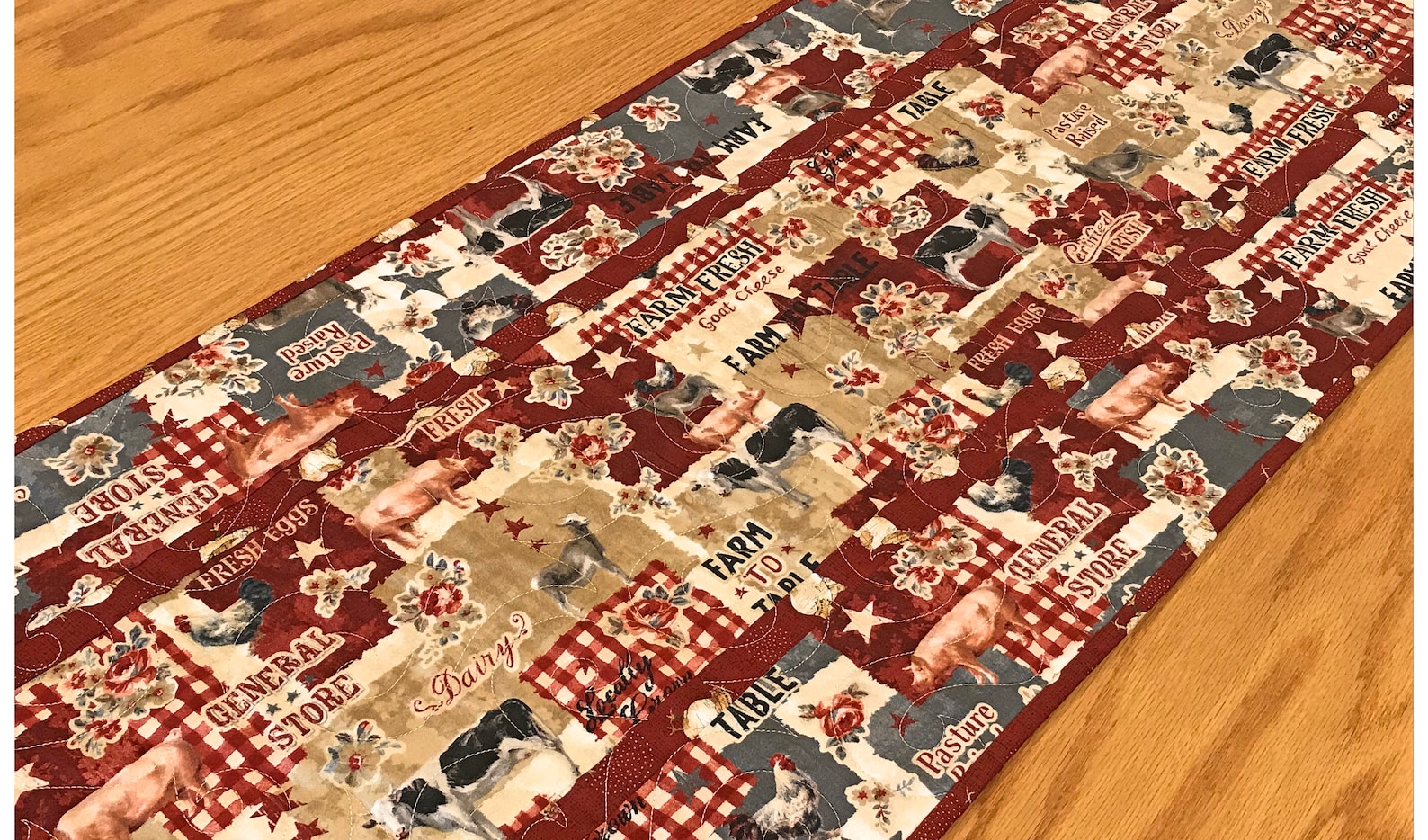 Farmhouse Themed Table Runner Country Kitchen Table Runner | Etsy