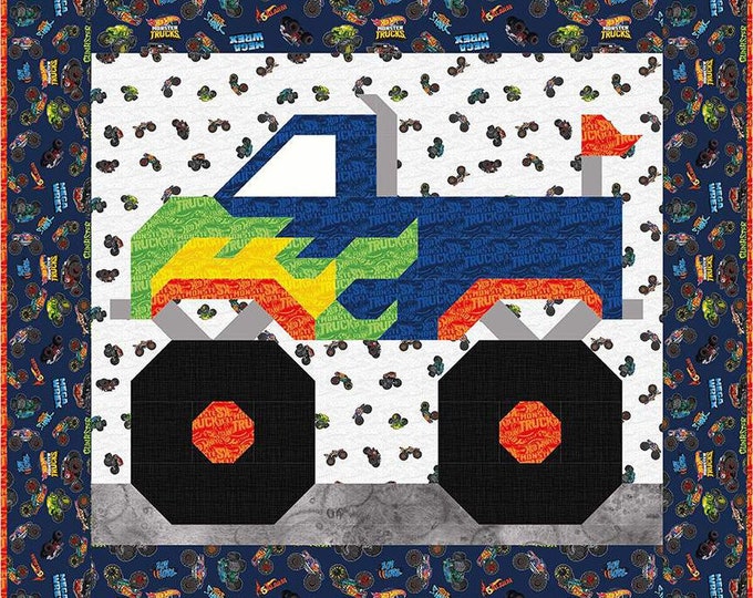 Monster Truck Quilt Pattern - Counted Quilts CQ-179, Truck Themed Quilt ...