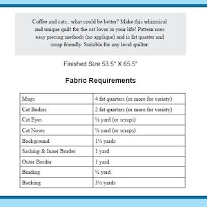 Coffee Cats Quilt Pattern PDF Version - Cuddle Cat Quiltworks CCQ088 ...