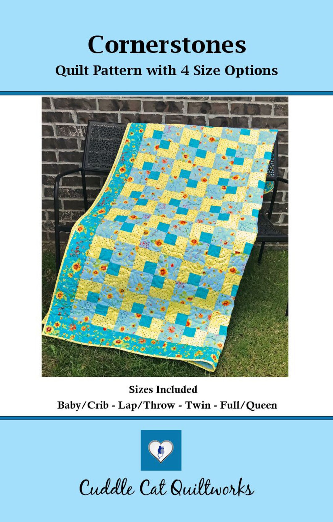 Cornerstones Quilt Pattern Printed Version - Cuddle Cat Quiltworks ...
