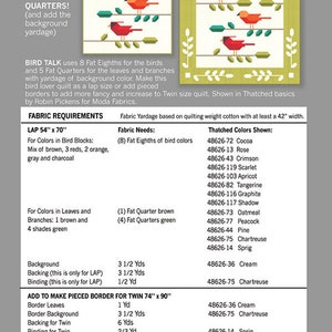 Bird Talk Quilt Pattern Robin Pickens RPQP-B128, Bird Quilt Pattern Fat ...