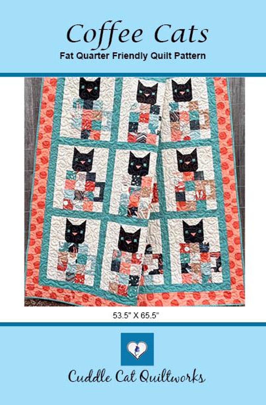 Coffee Cats Quilt Pattern Printed Version - Cuddle Cat Quiltworks ...
