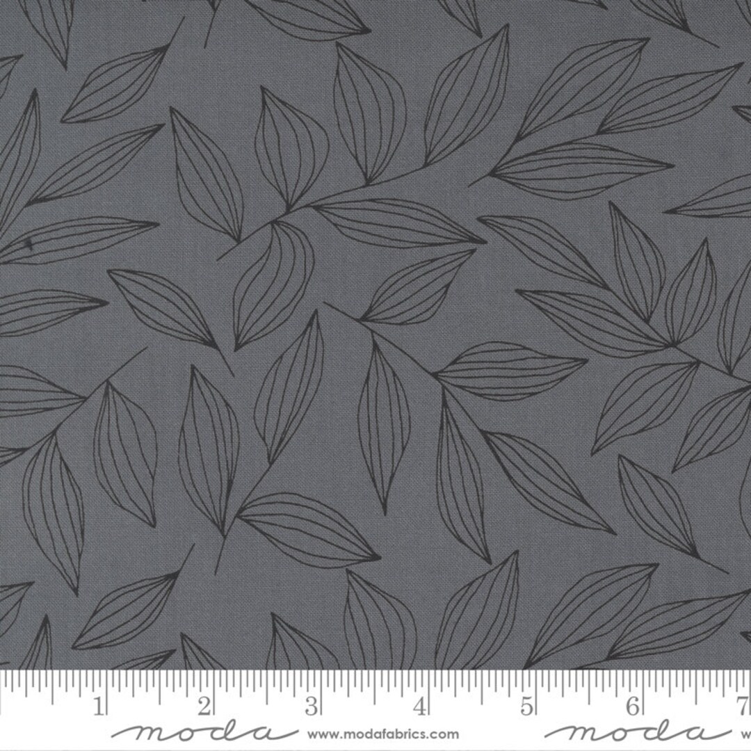 Create Leaves Graphite Gray Blender Fabric - 22" REMNANT CUT - Moda ...