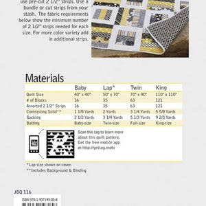 Radio Way Quilt Pattern - Jaybird Quilts JBQ-116, Jelly Roll Friendly ...