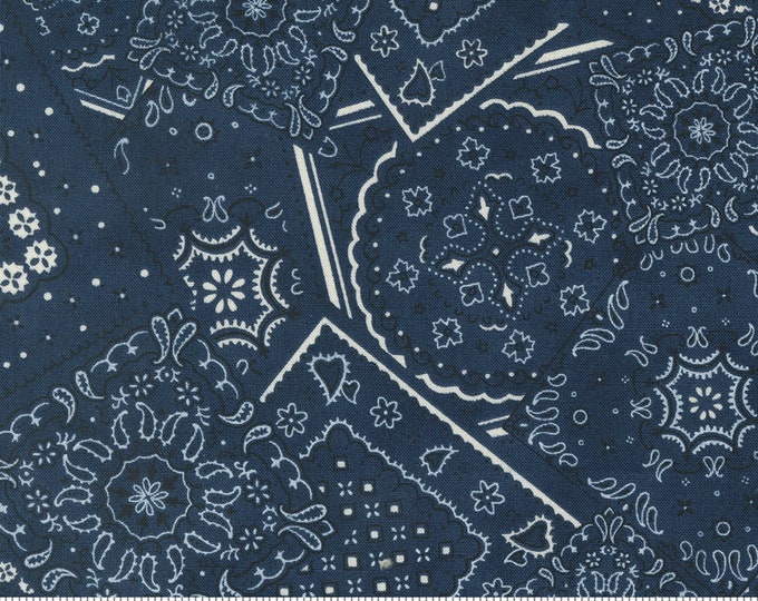 Saddle Ranch Night Sky (dark Blue) Western Bandana Fabric - Moda 33794 ...