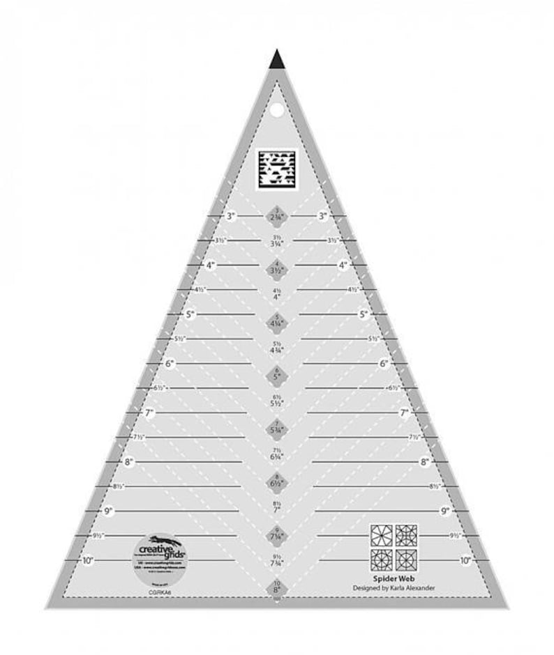 Spider Web Ruler by Creative Grids CGRKA6 Non Slip Triangle - Etsy