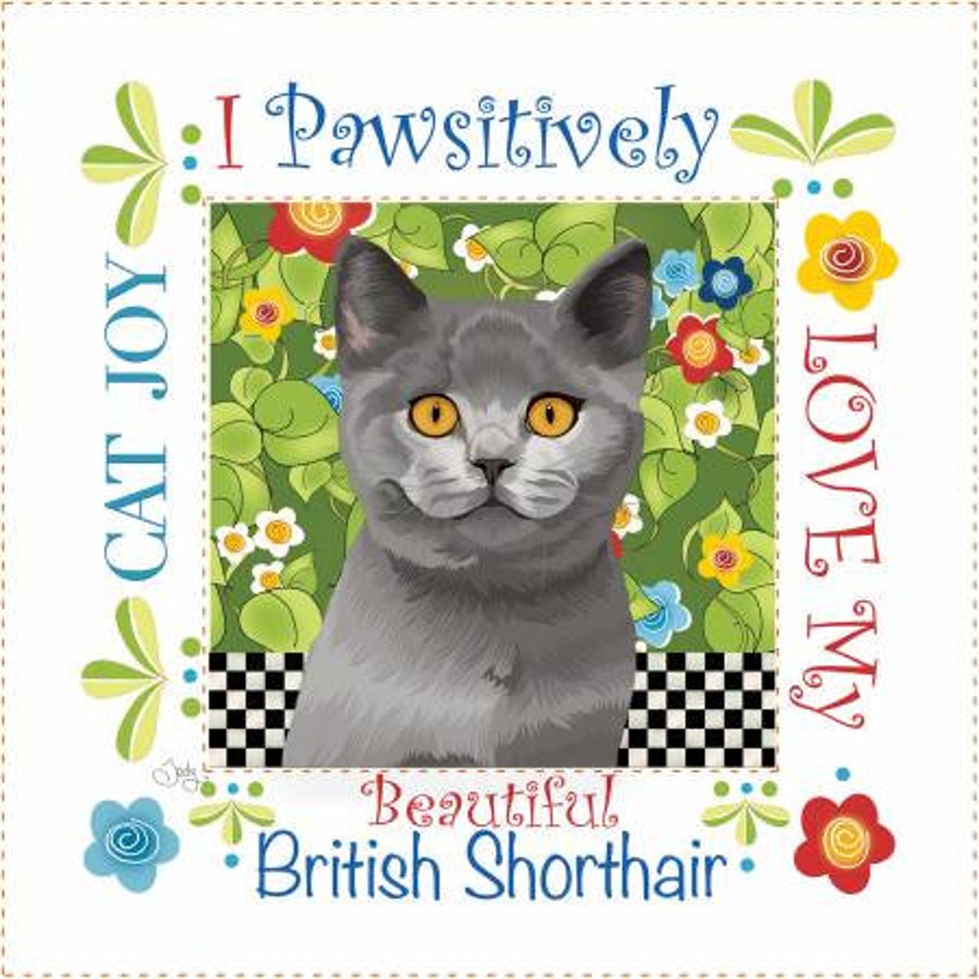 Fabric Art Panel 6" Square - British Shorthair Cat - Jody Houghton ...