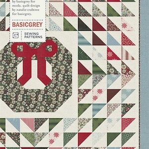 Tis the Season Quilt Pattern by Basicgrey BGPAT066, Christmas Wreath Quilt Pattern, Christmas ...