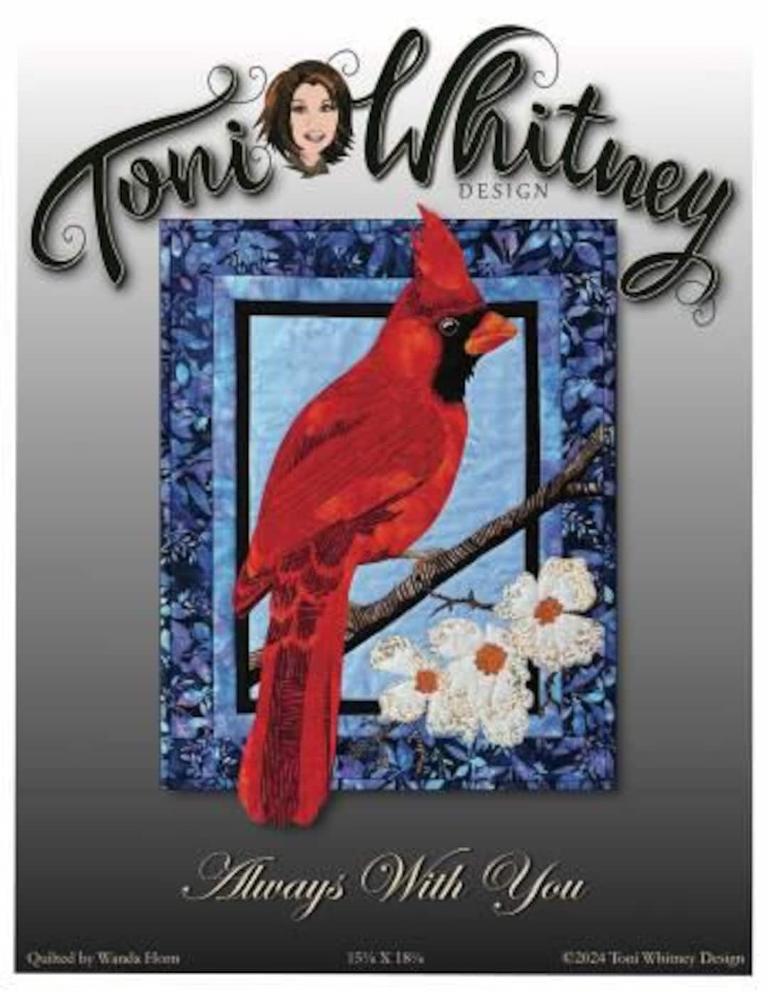 Always With You Cardinal Art Quilt Pattern - Toni Whitney Design ...