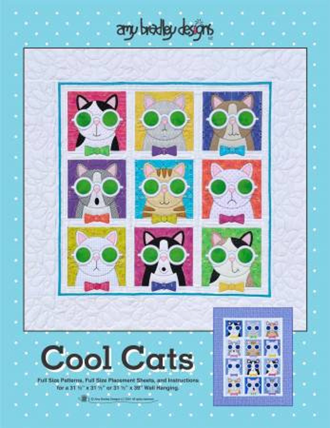 Cool Cats Applique Quilt Pattern - Amy Bradley Designs ABD305, Applique ...