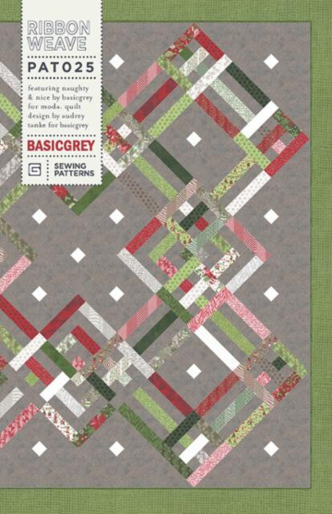 Ribbon Weave Quilt Pattern - Basicgrey PAT025, Modern Strip Quilt Pattern - Jelly Roll Friendly ...
