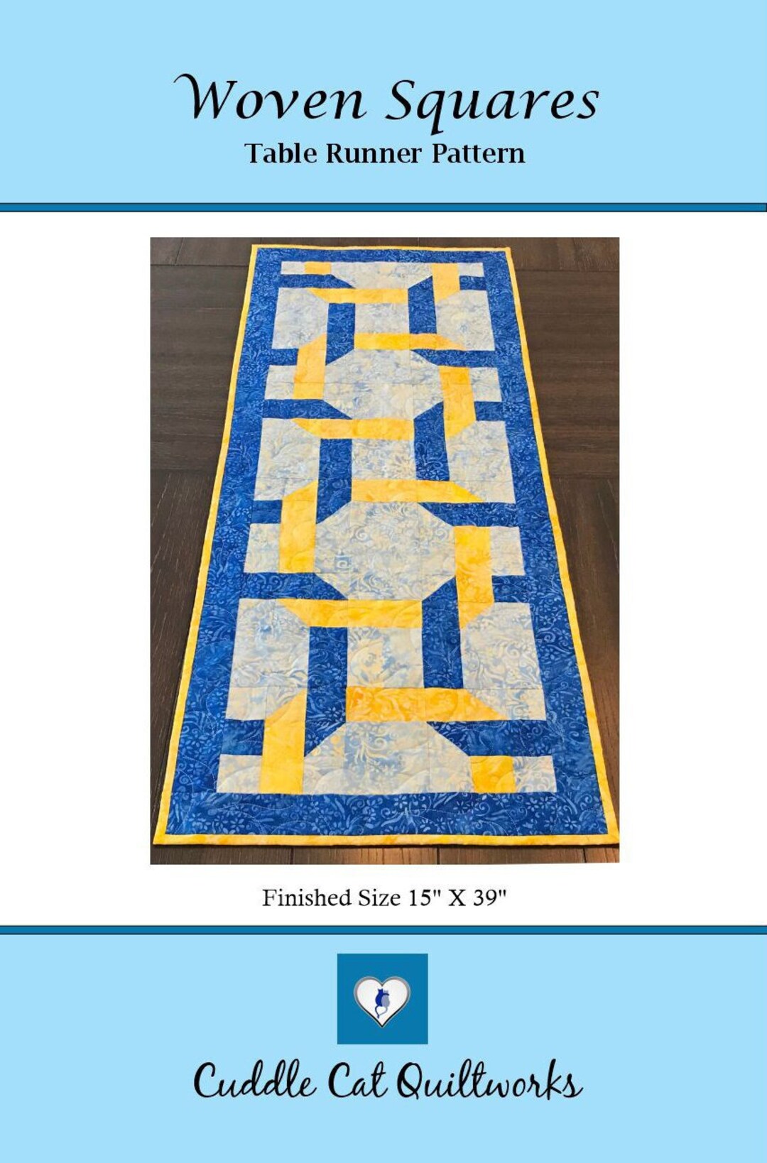 Woven Squares Table Runner Pattern Printed Version - Cuddle Cat ...