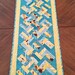 Teal and Yellow Braided Table Runner, Turquoise and Yellow Coffee Table Runner, Sunflower Table ...