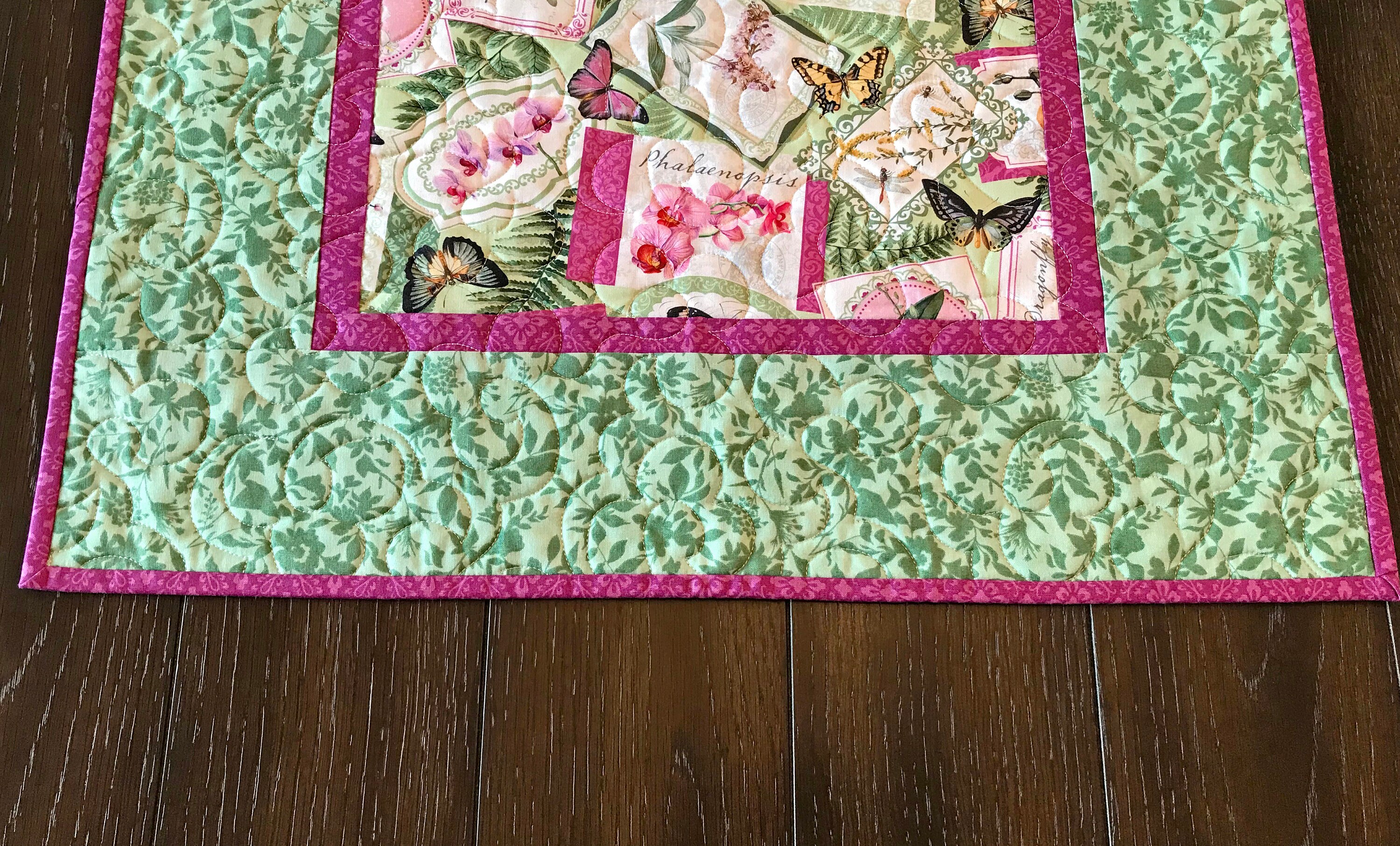 Green and Purple Floral Butterfly Themed Table Topper Spring - Etsy