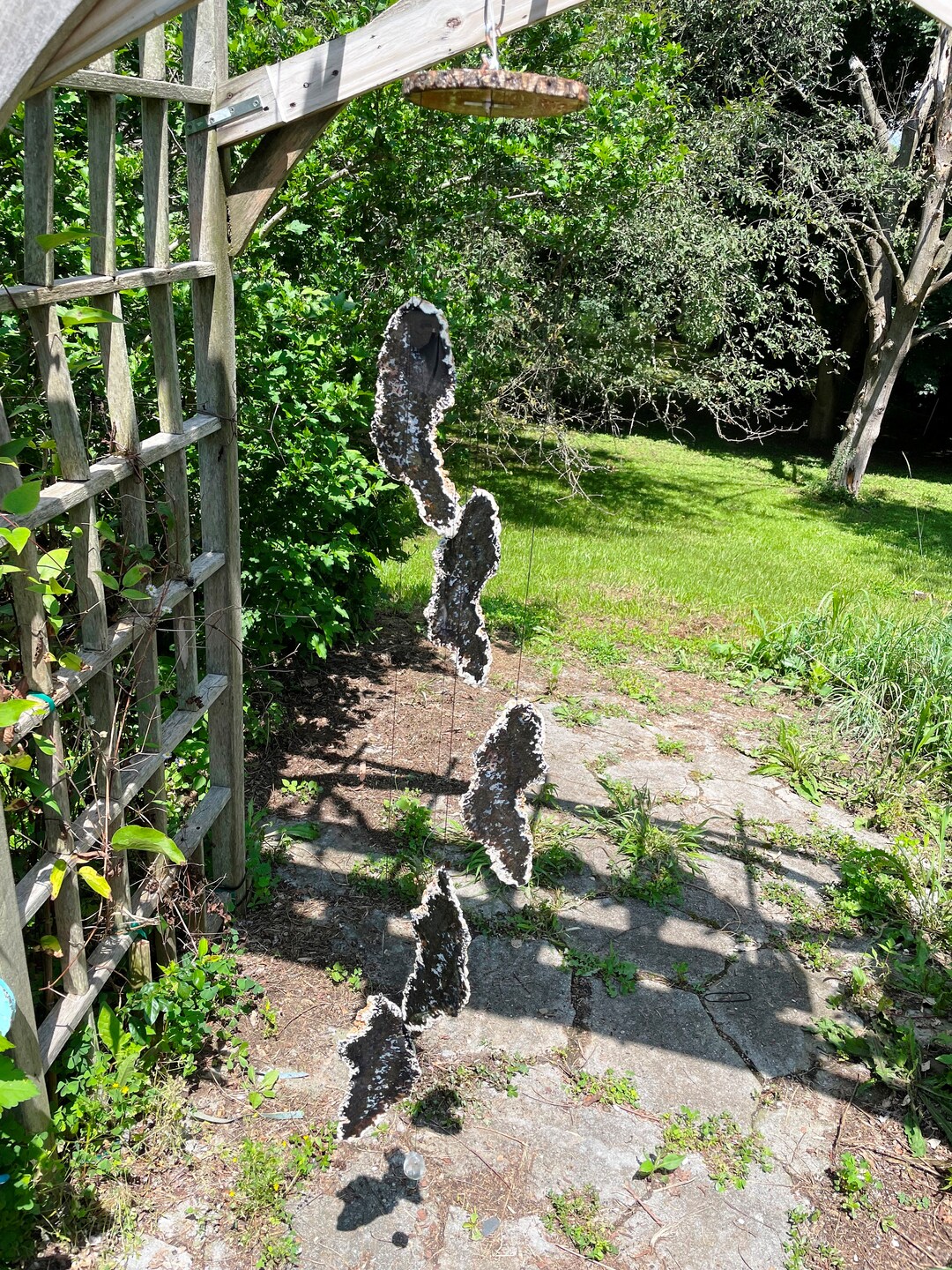 Exotic Very Rare Large 50 3/4" 5 Piece White Rimmed Distressed Agate ...