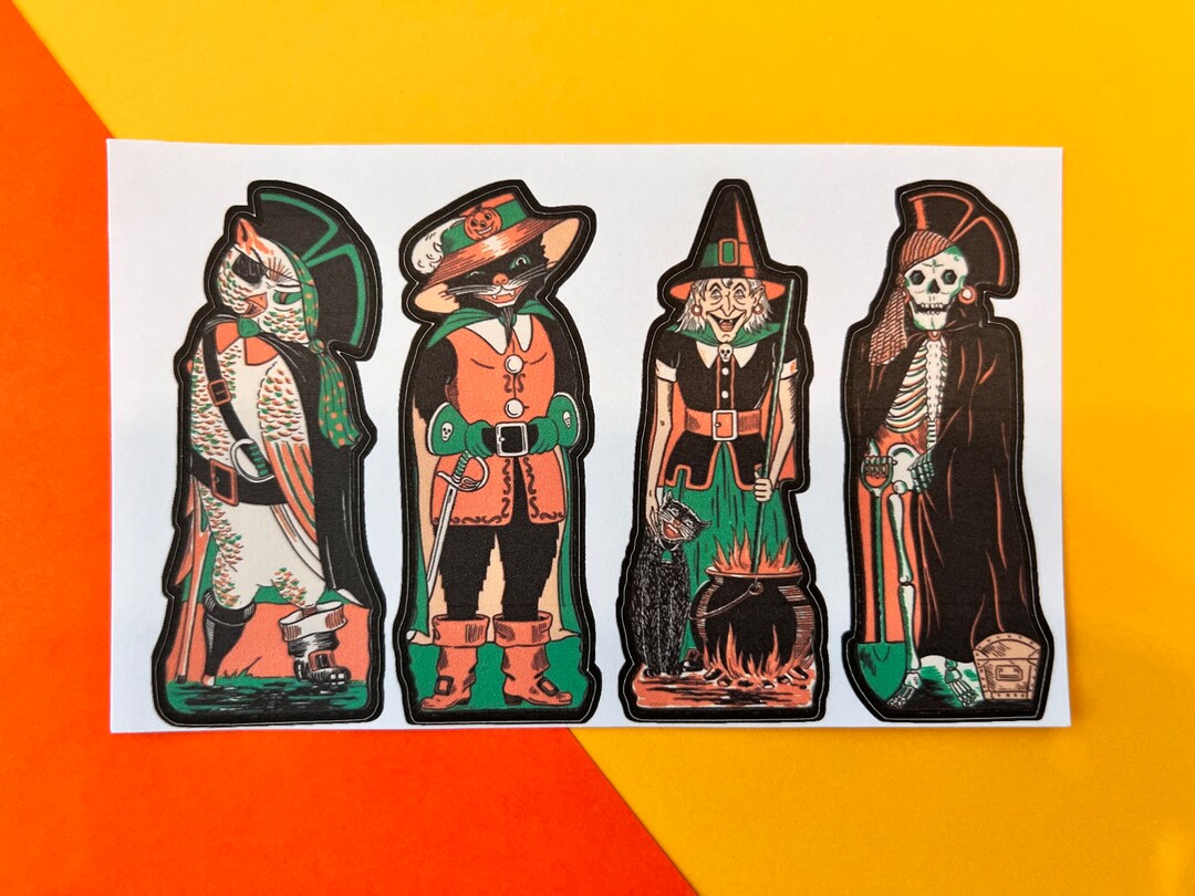 Vintage Retro Beistle Halloween Matte Stickers - Etsy