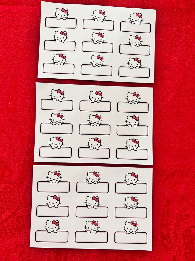 Hello Kitty or My Melody Blank Label Stickers Matte - Etsy