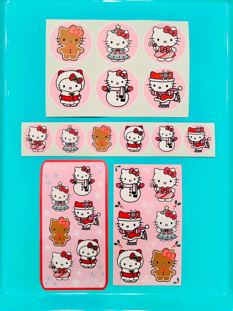 Hello Kitty Christmas Stickers, Matte - Etsy