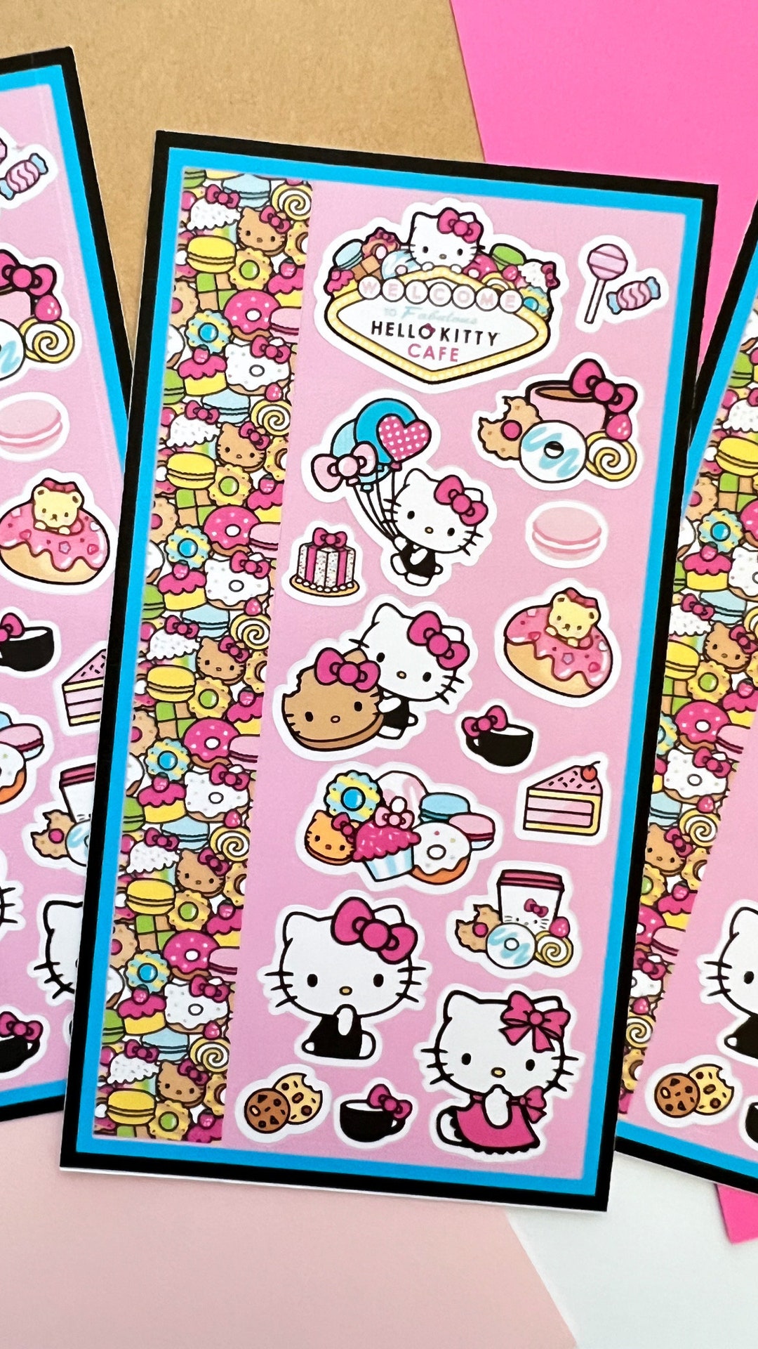Hello Kitty Cafe Stickers, Matte, Coffee, Expresso, Cookies, Donuts ...