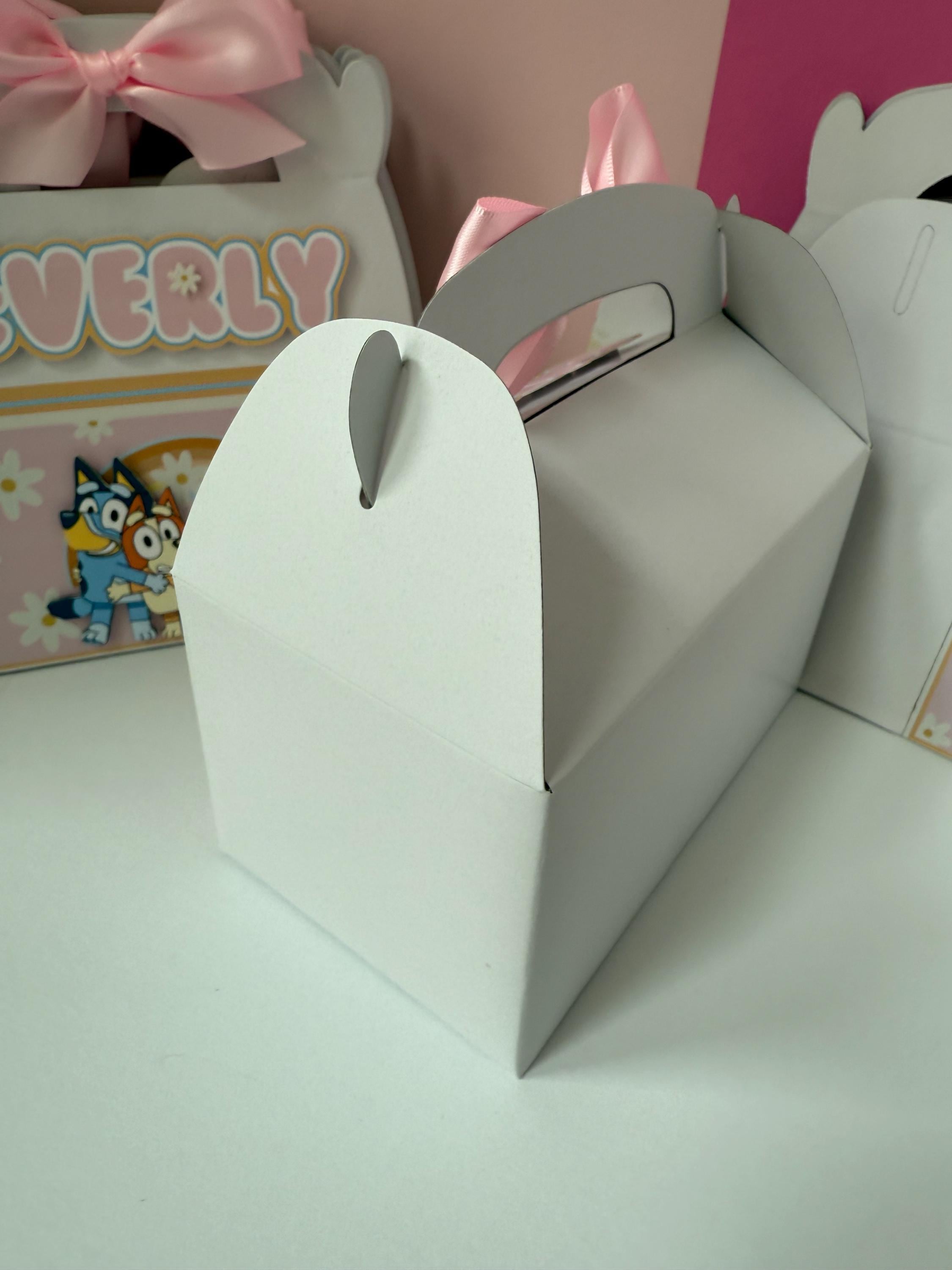 Personalized 3D Bluey & Bingo Favor Boxes With Pink Bow, Treat Boxes ...
