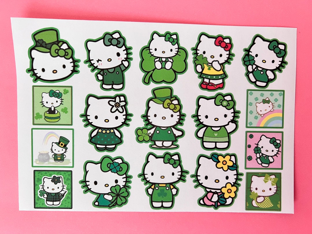 Hello Kitty St. Patrick's Day Shaped Stickers, Matte - Etsy
