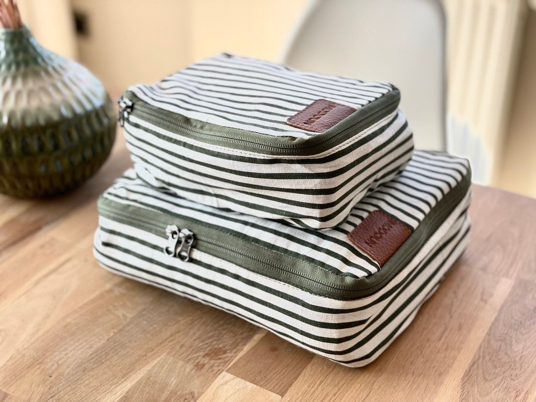 Linen Packing Cubes Set, Clothing Storage Bags, Luggage Organizer Set ...