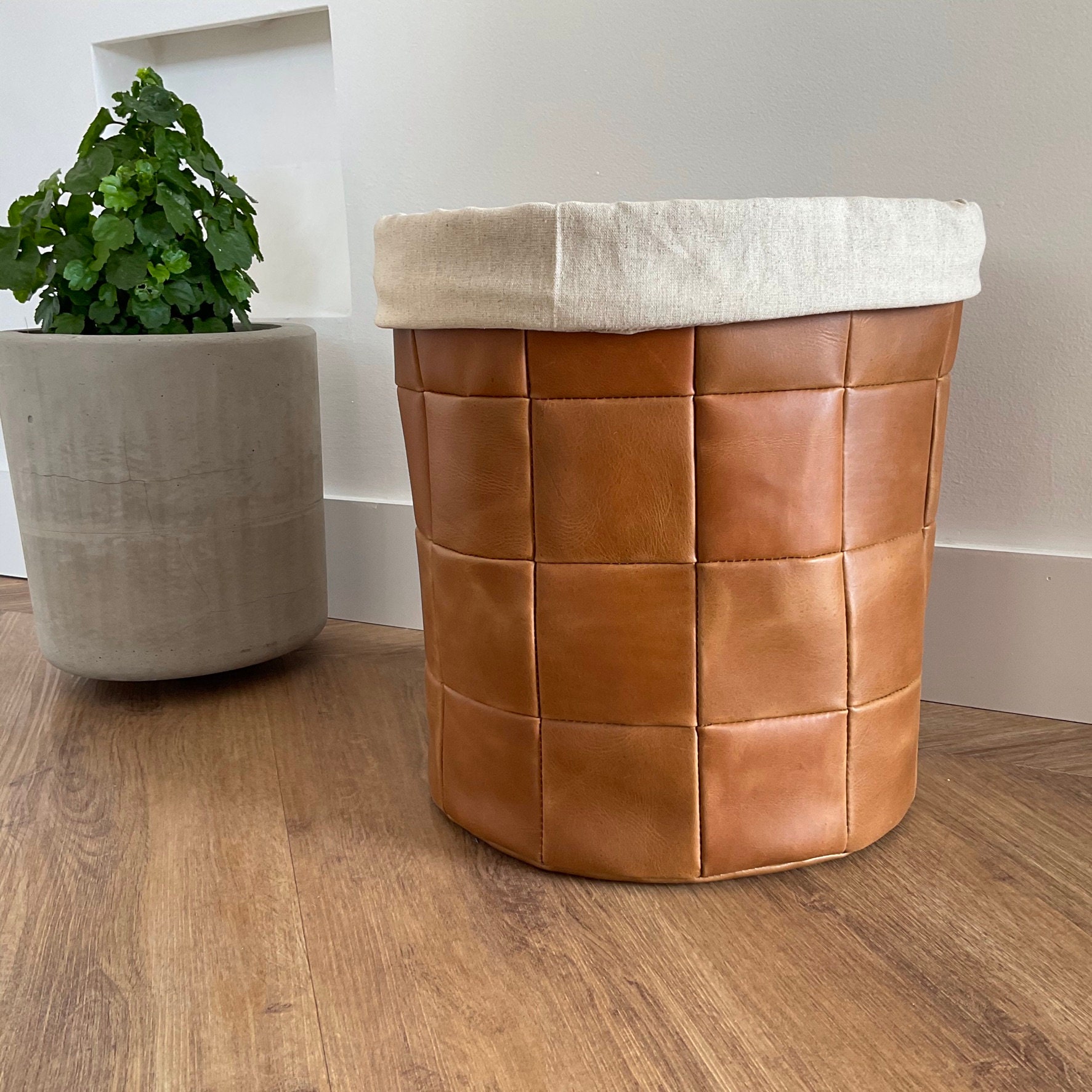 Leather Storage Bin Storage Basket Living Room Decoration | Etsy