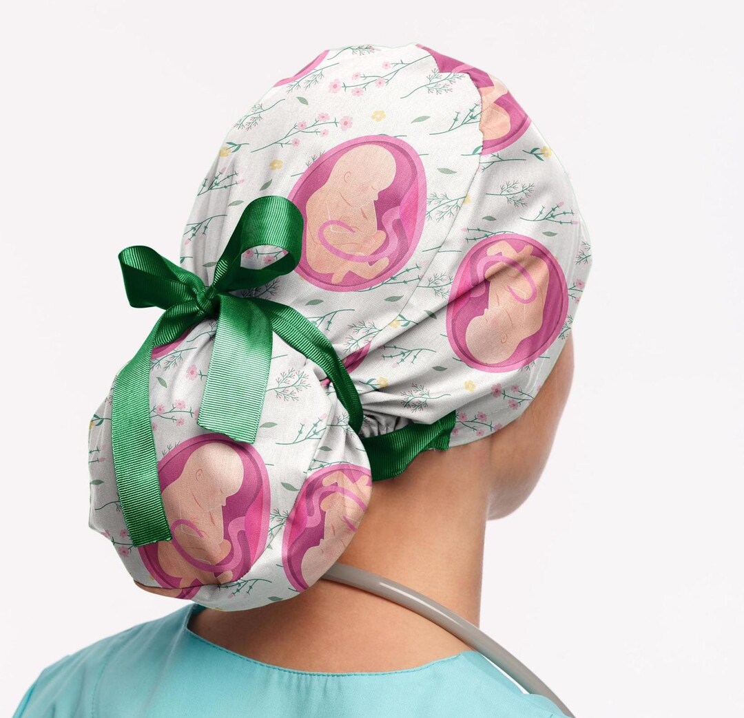 Anatomy Scrub Cap Women, Obgyn Scrub Caps, Ponytail Surgical Cap, Nurse ...