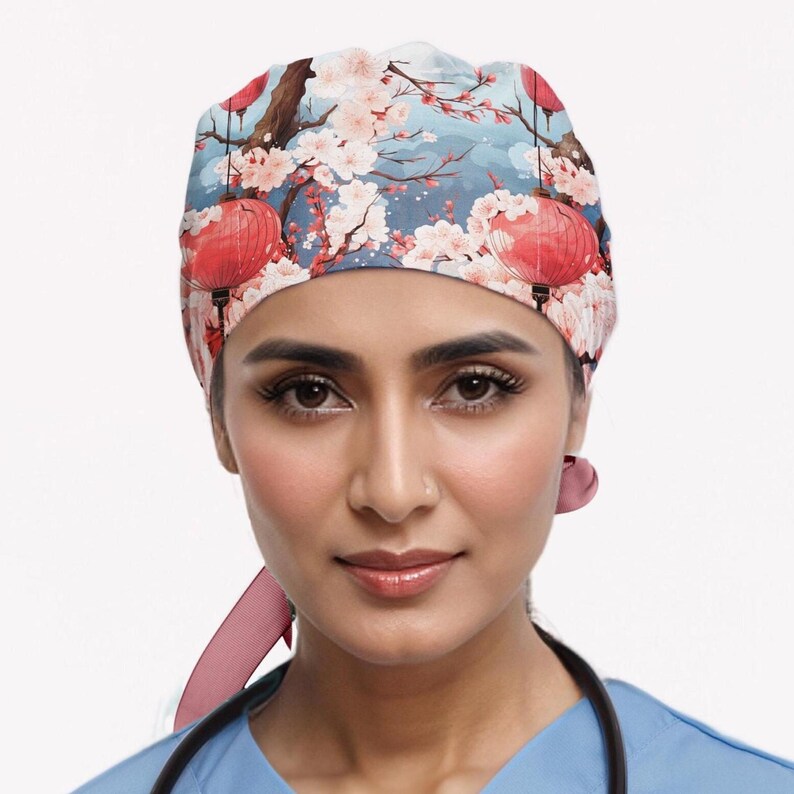 Cherry Blossom Scrub Cap for Women, Sakura Flowers Surgical Hat - Etsy