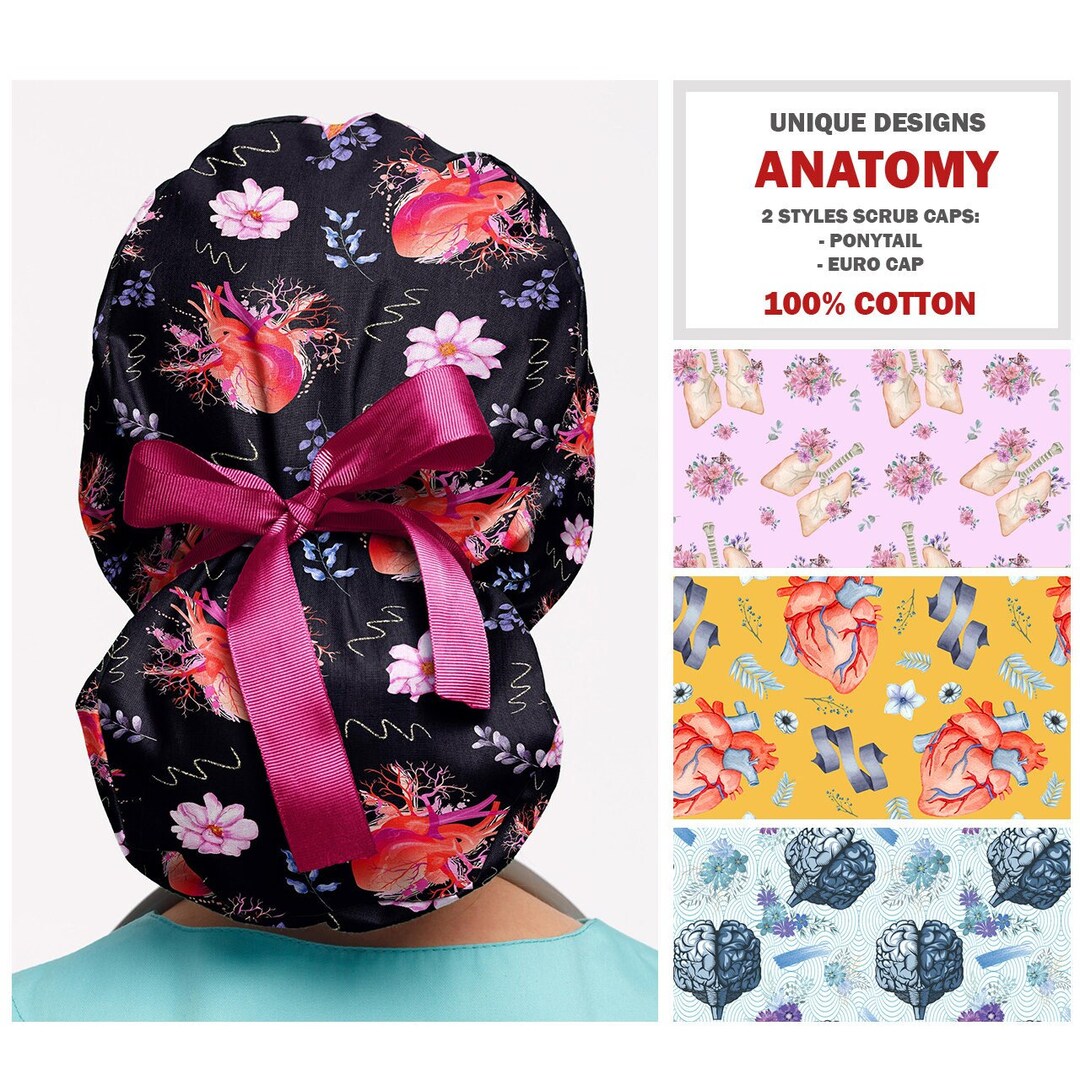 Scrub Caps Women, Medical Anatomy Scrub Hat, Surgical Cap Anatomy - Etsy
