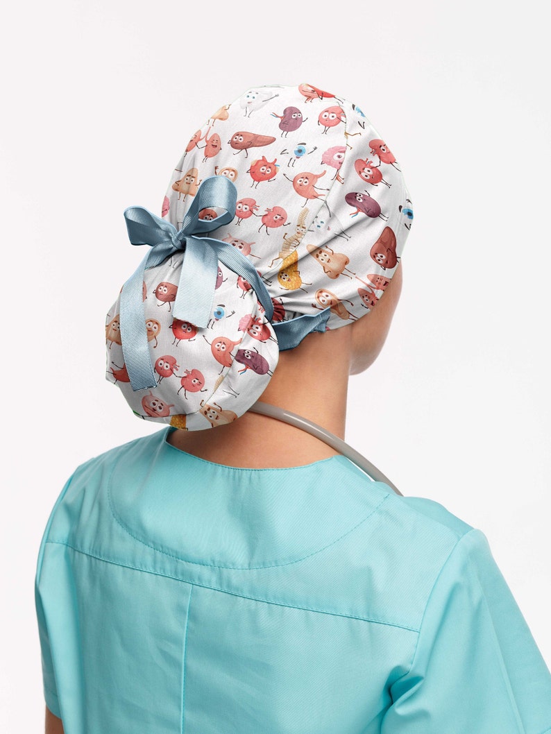 Human Organs on White Euro Scrub Cap for Women Brain - Etsy