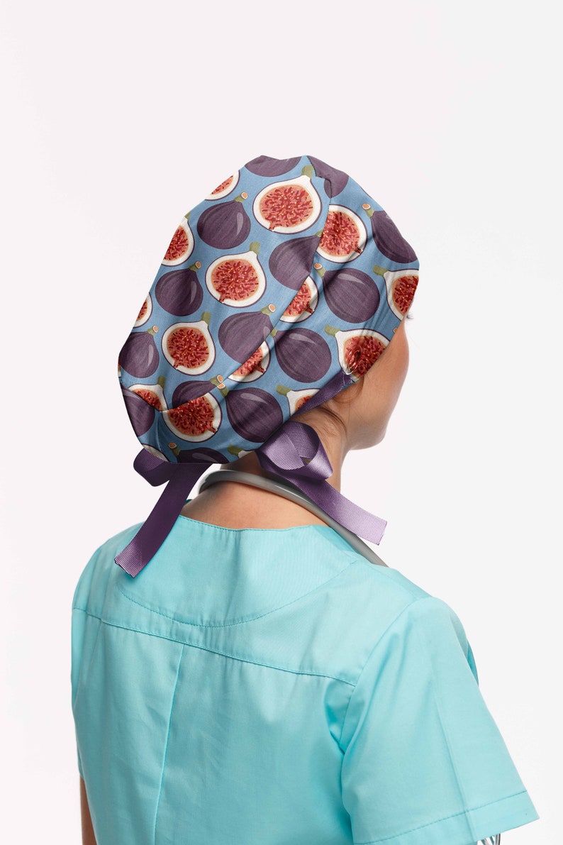 Figs Ponytail Scrub Cap for Women Tropical Fruits Euro - Etsy