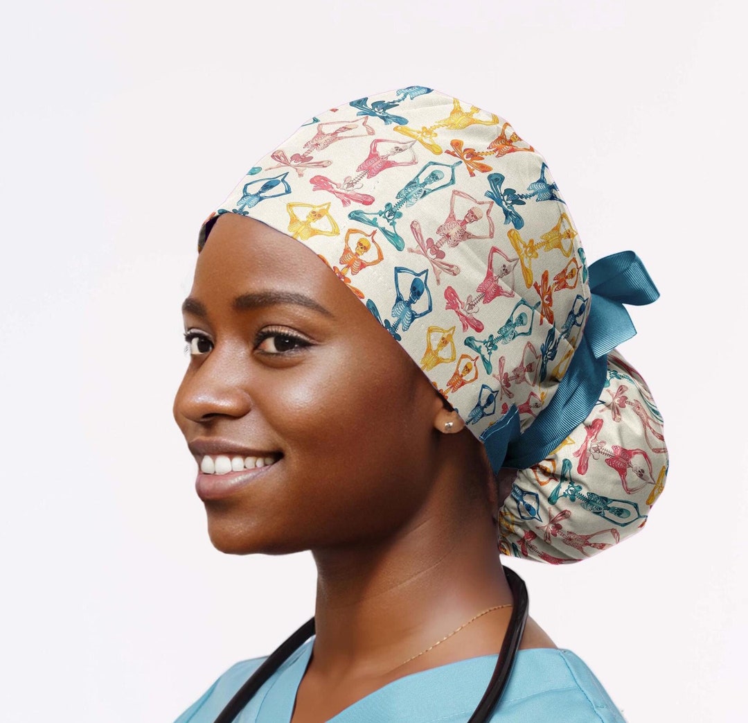 Bones and Skeleton Scrub Cap, Yoga Skeleton Surgical Hat - Etsy